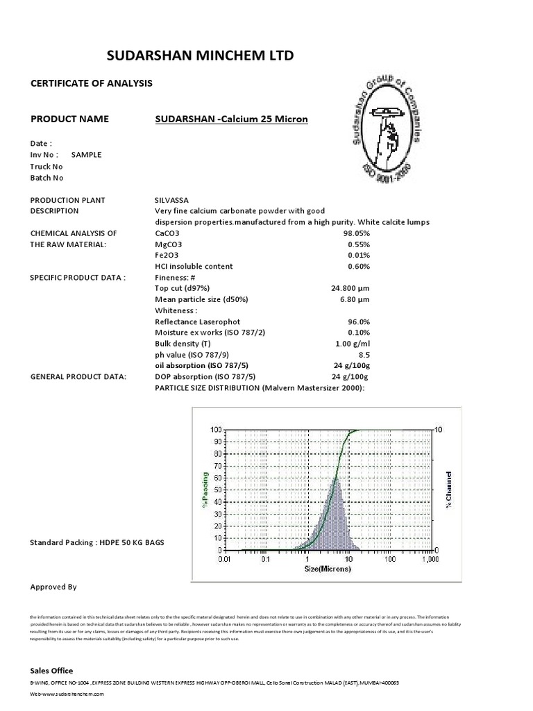 Calcium 25 Micron | PDF | Chemistry | Materials