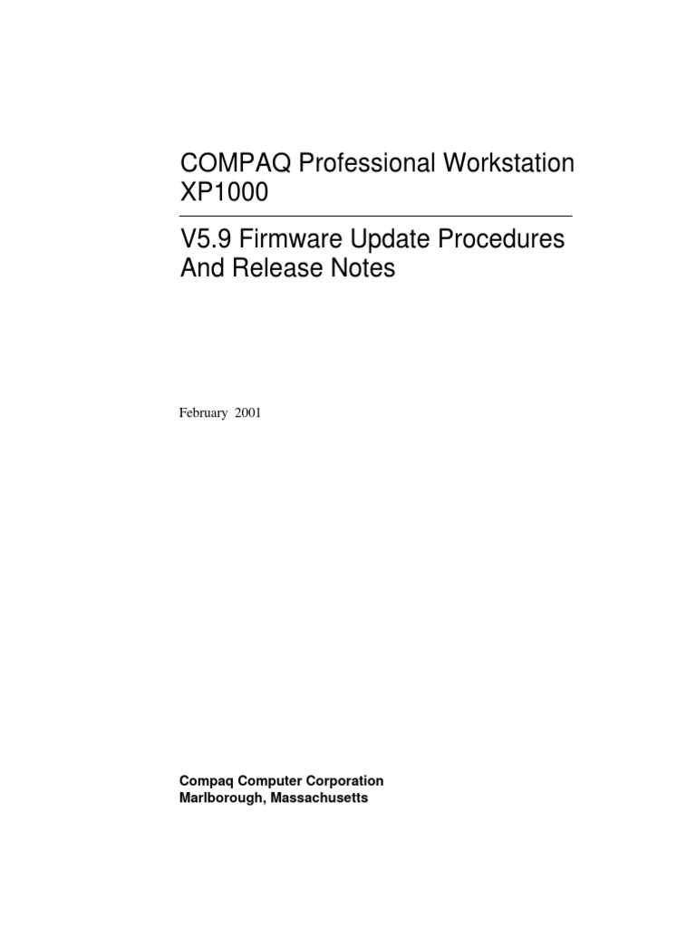 COMPAQ Professional Workstation XP1000 | PDF | Booting | Command Line ...