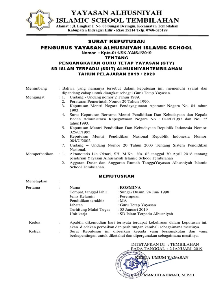 SK Pengangkatan Dan Penugasan | PDF