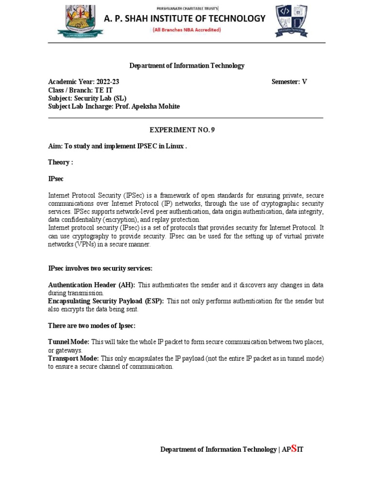 Expt 09 Minor | PDF | Security | Computer Security