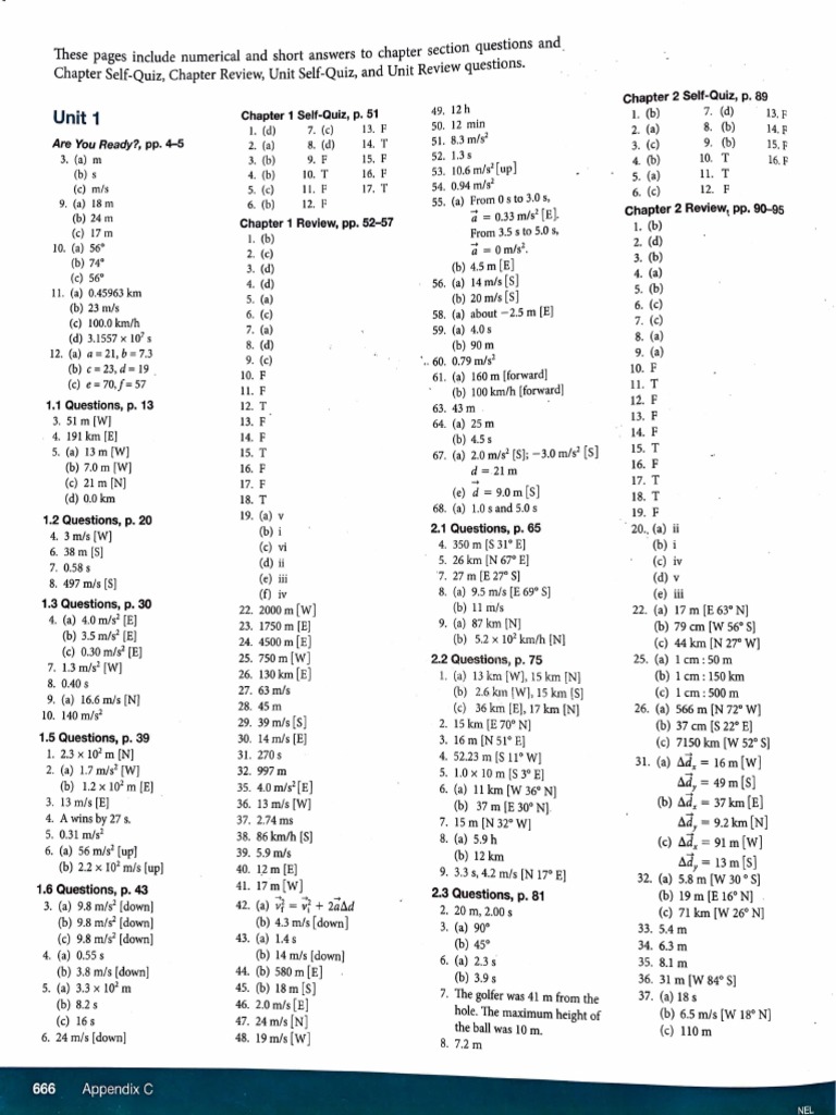 Sph3u Kinematics Review Answers Pdf 