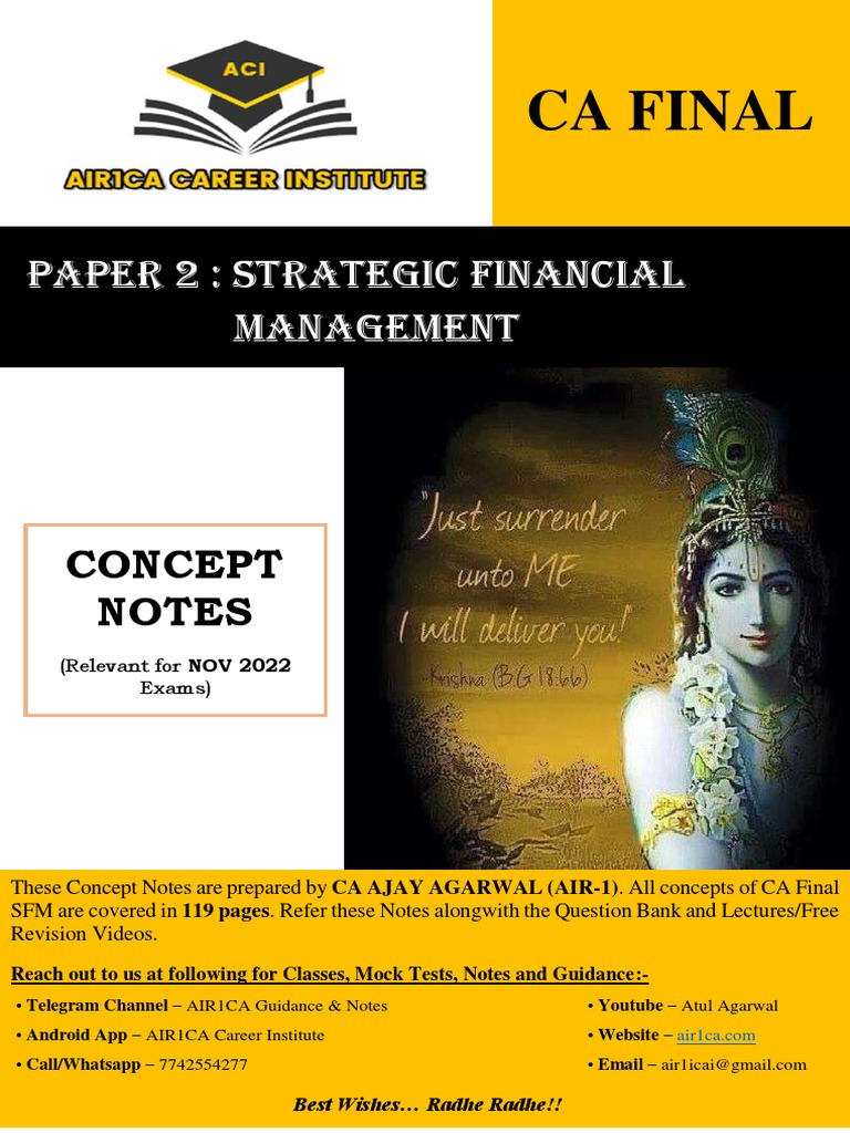 CA Final SFM Concept Notes | PDF | Business