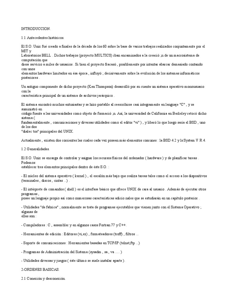 Curso Basico de Unix | PDF | Archivo de computadora | Sistema de archivos