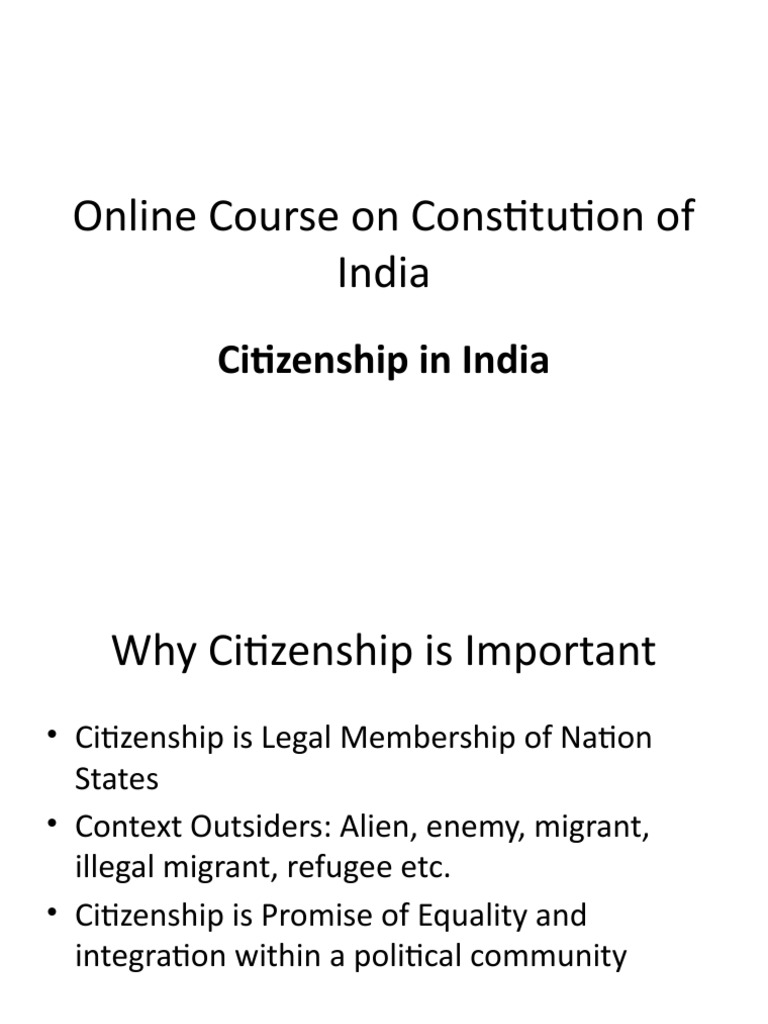 Understanding Indian Citizenship Laws | PDF | Citizenship ...