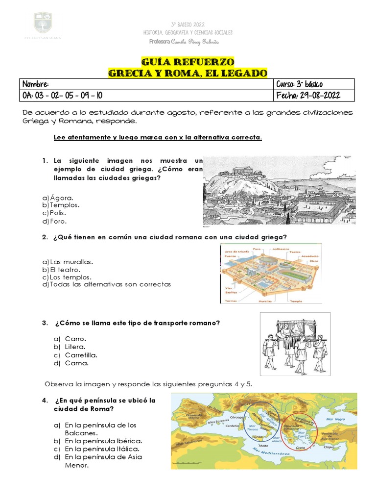 Guía Refuerzo Historia | PDF | imperio Romano | Antigua Grecia
