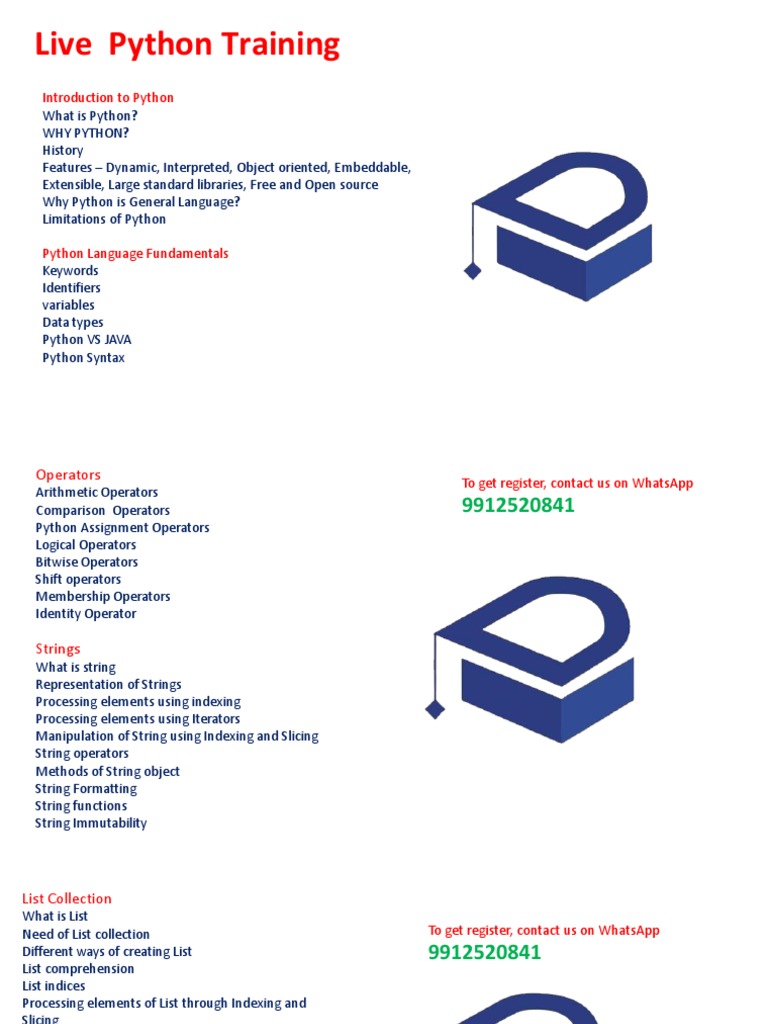 Dhaapps Python Live Training Content | PDF