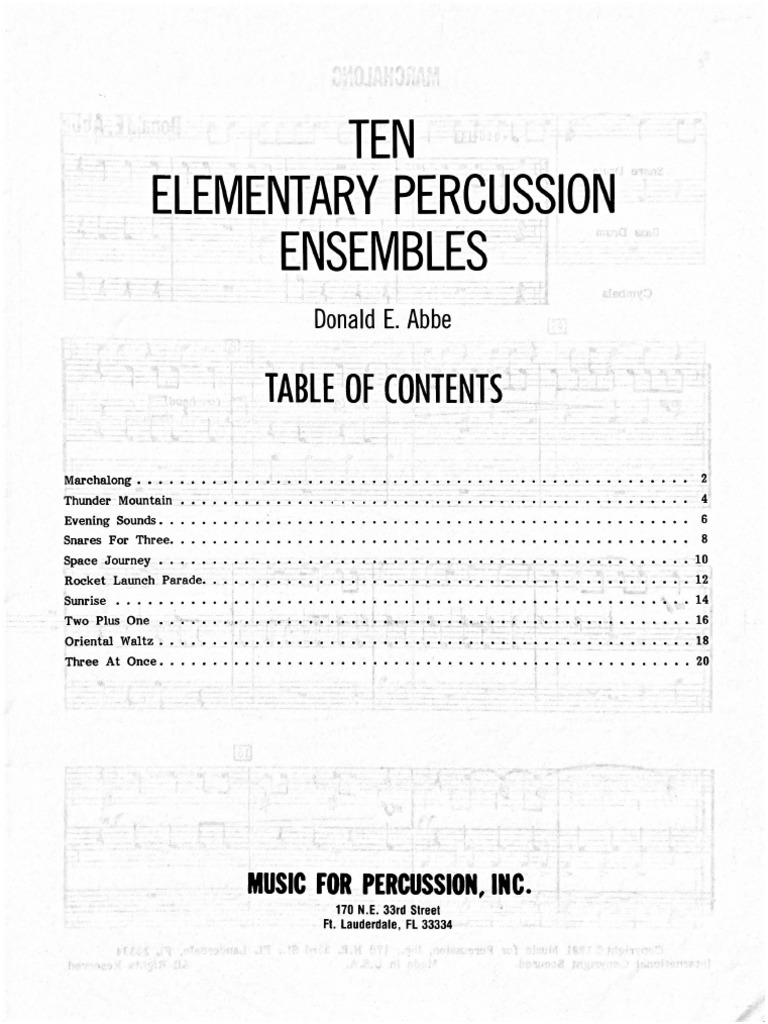 Ten Elementary Percussion Ensembles - 19 Feb 2022-11-12 | PDF