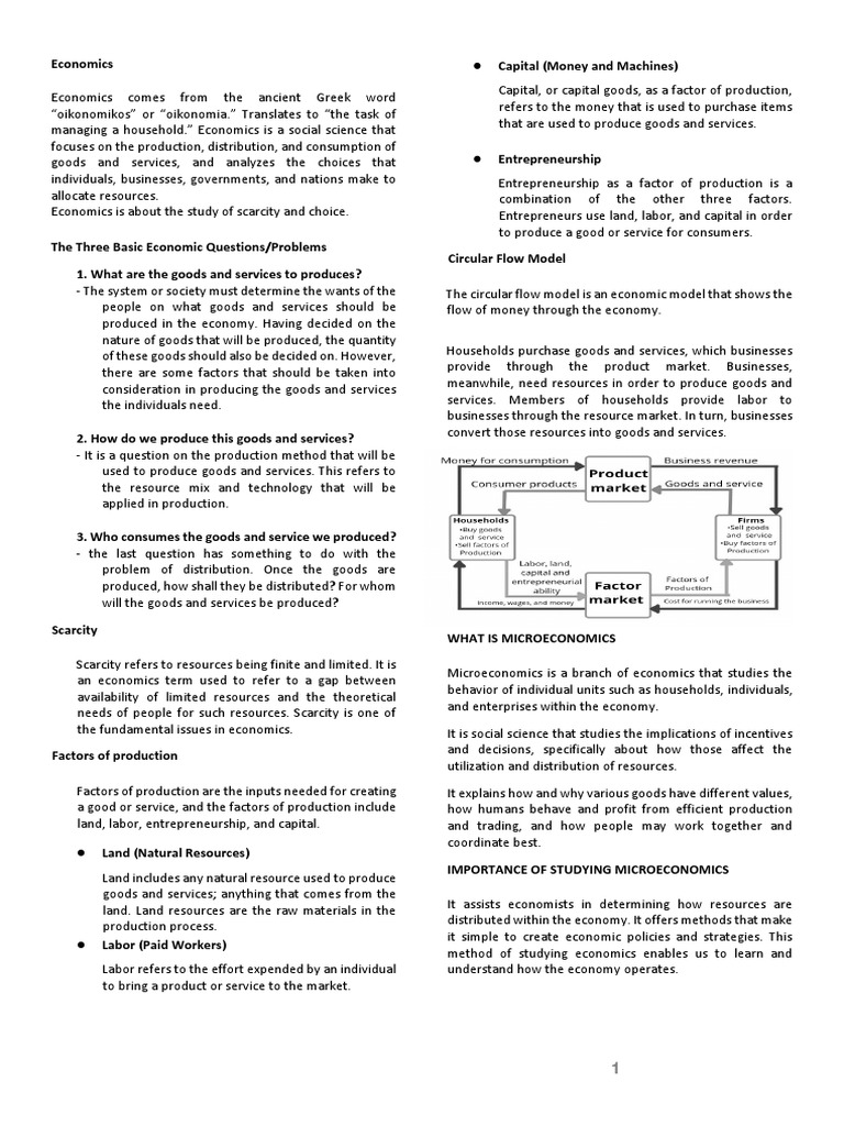 Chapter 1 Basic Microeconomics - Pcbet 22 302a | PDF | Economics ...