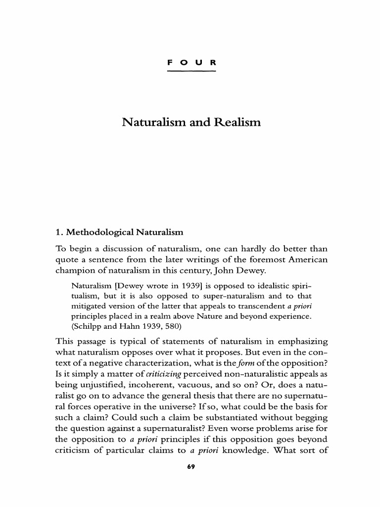 Naturalism and Realism | PDF | Naturalism (Philosophy) | Pragmatism