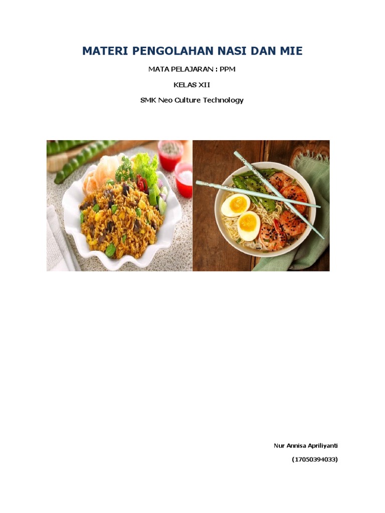 Hidangan Nasi dan Mie | PDF