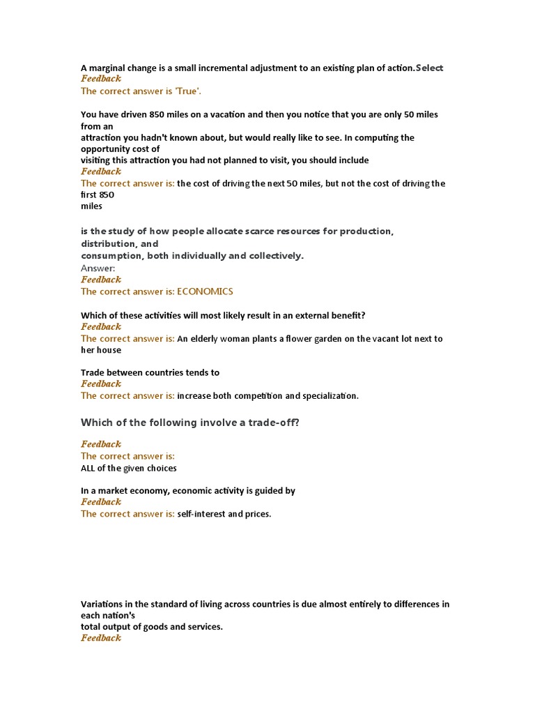 A Marginal Change Is A Small Incremental Adjustmen | PDF | Economics ...