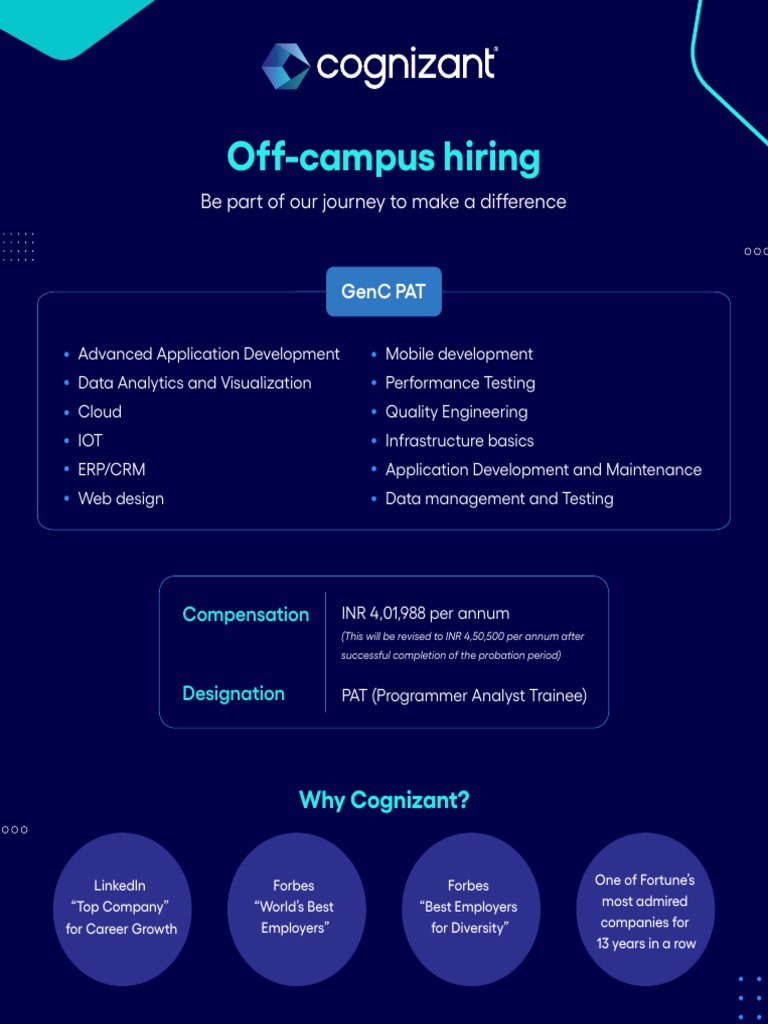 GenC PAT Off-Campus Hiring Process Brochure | PDF