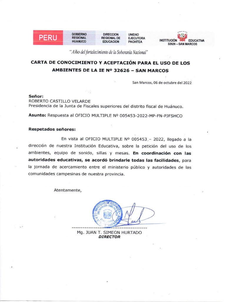 Carta de Aceptacion | PDF