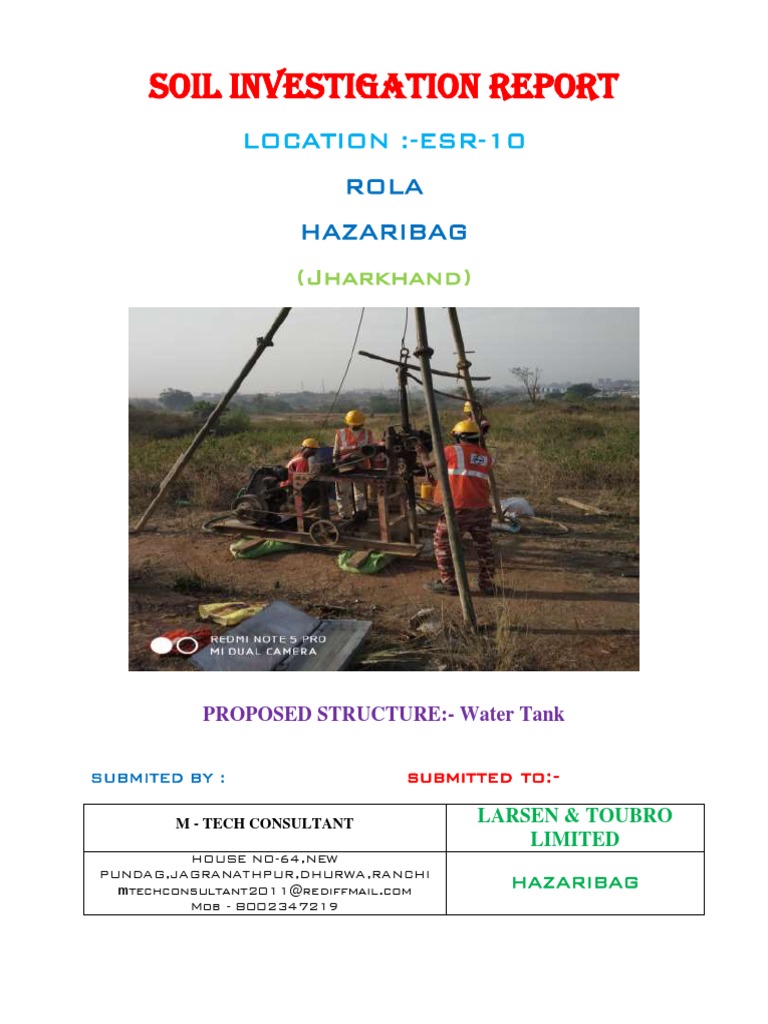 Soil Investigation Report of ESR-10, Rola | PDF
