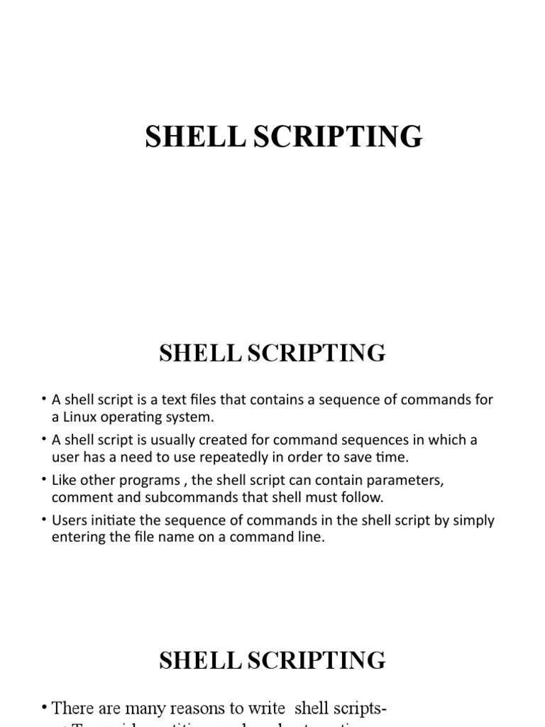 Shell Script | PDF | Shell (Computing) | Scripting Language Shell Script | PDF | Shell (Computing) | Scripting Language