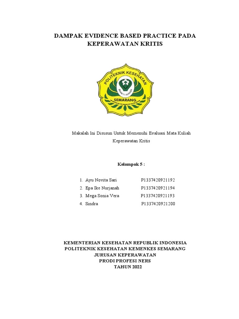Makalah Kelompok 5 Evidence Based Practice Pada Keperawatan Kritis (1) - 1 | PDF