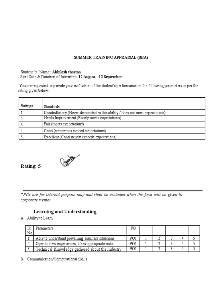 Feedback For Internship | PDF | Thought | Creativity