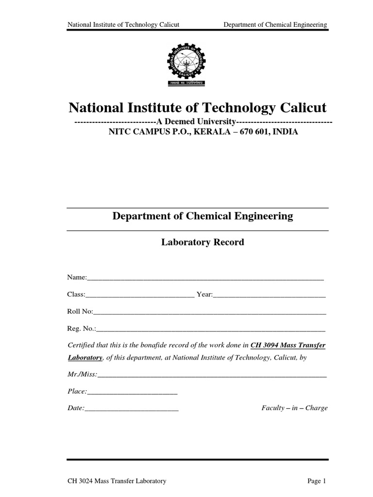 MT Lab Manual - Word | PDF | Adsorption | Phase (Matter)