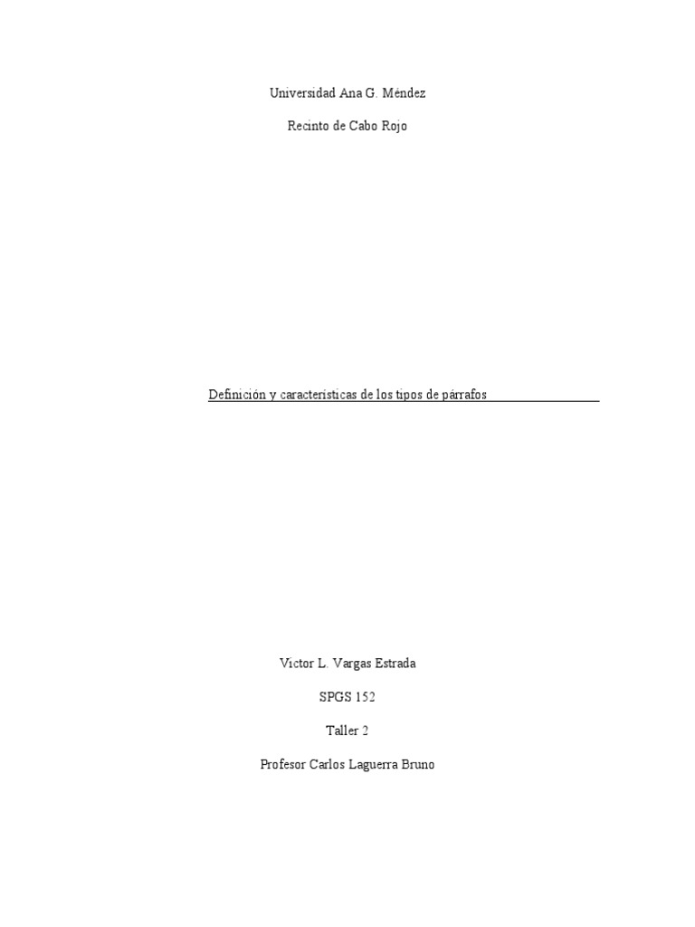 Taller 2 Tipos de Parafos | PDF