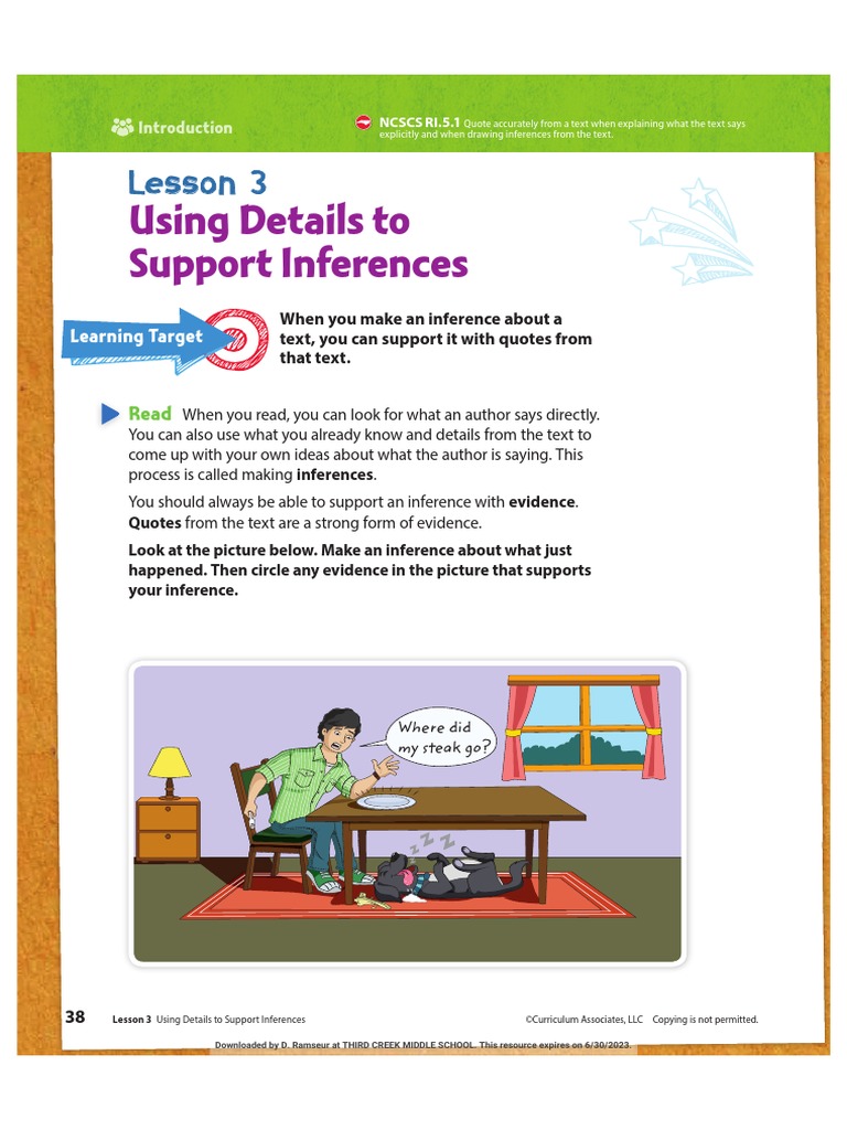 Lesson 3 Using Details To Support Inferences | PDF | Wright Brothers
