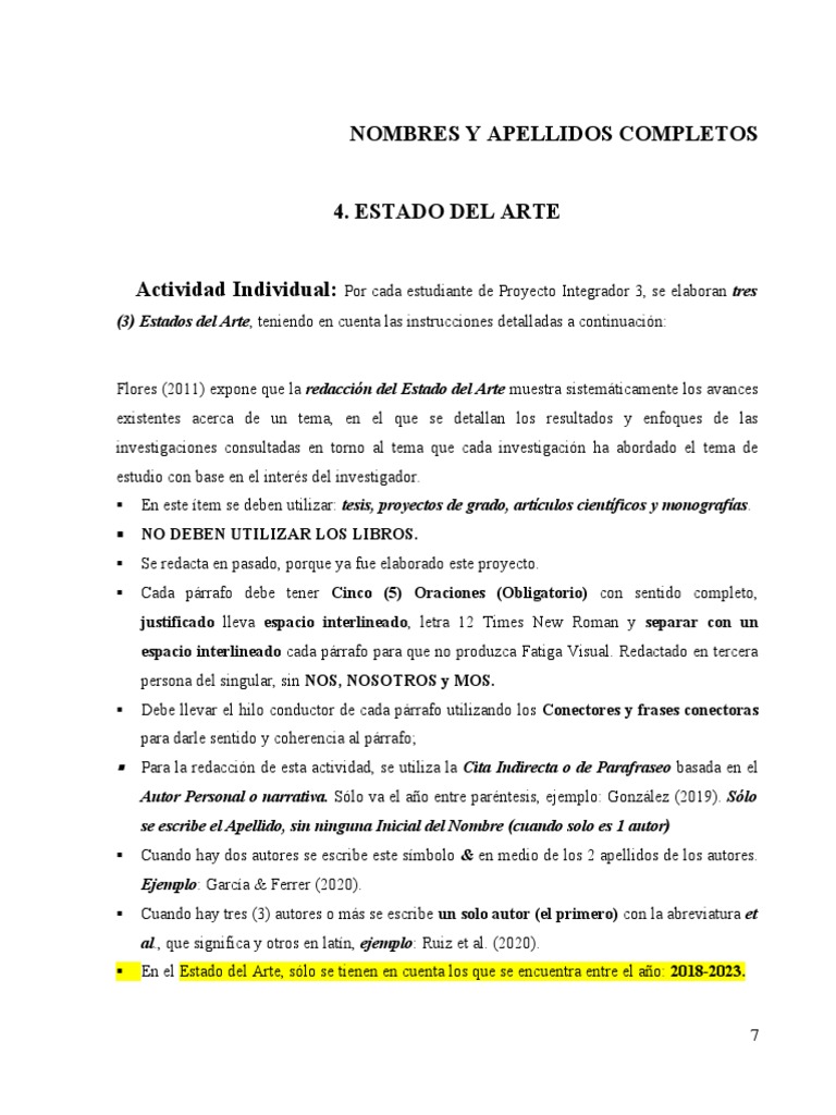 Tarea 11. Estado Del Arte - PIN II | PDF | Bibliografía | Caso de carta