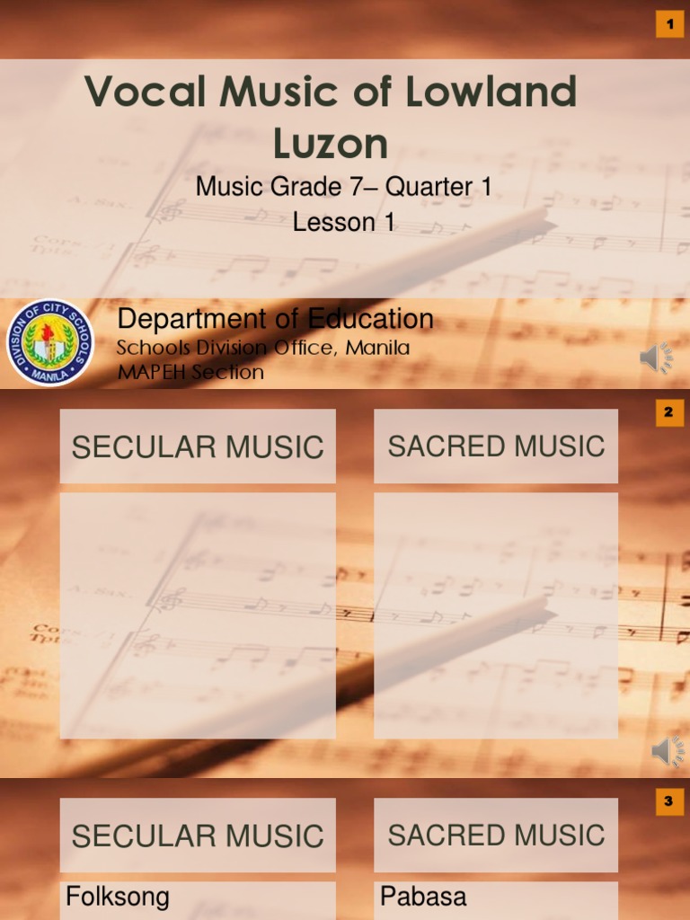 MUSIC 7 LESSON 1 and LESSON 2 | PDF