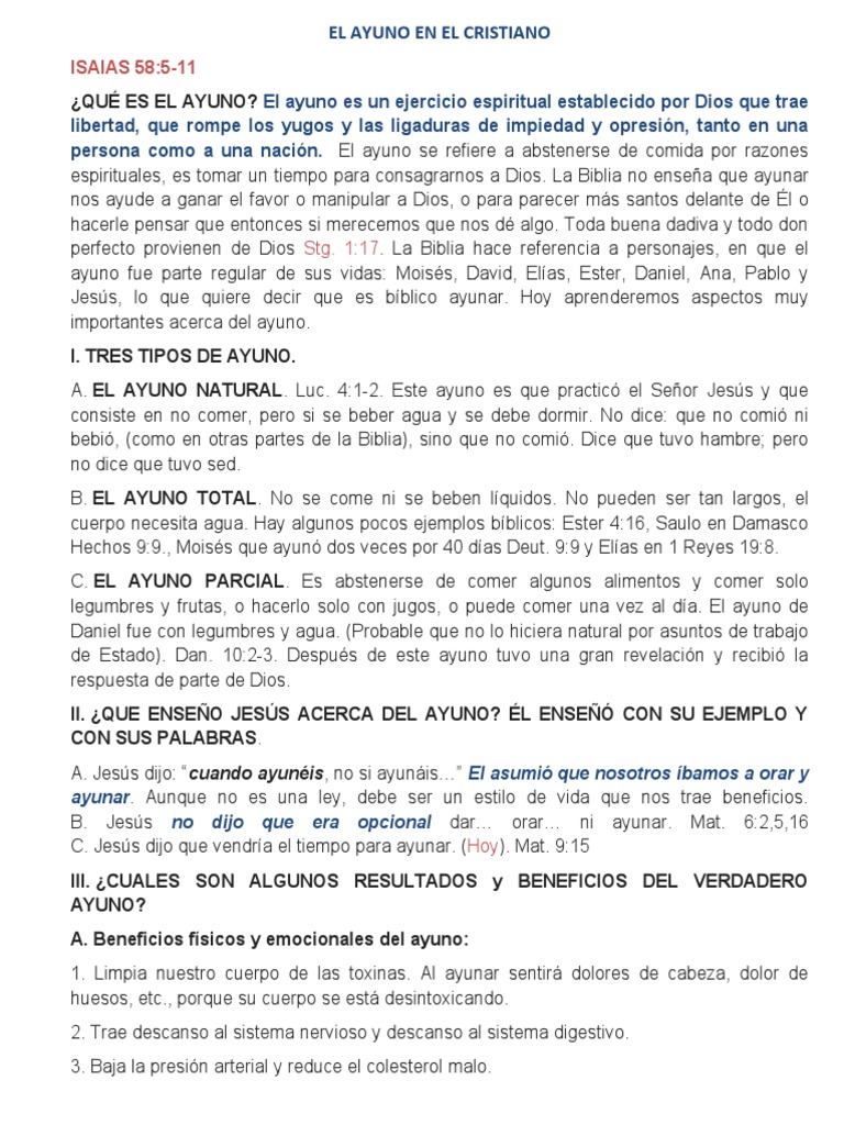 El Poder del Ayuno en el Cristianismo | PDF | Esther | Jesús