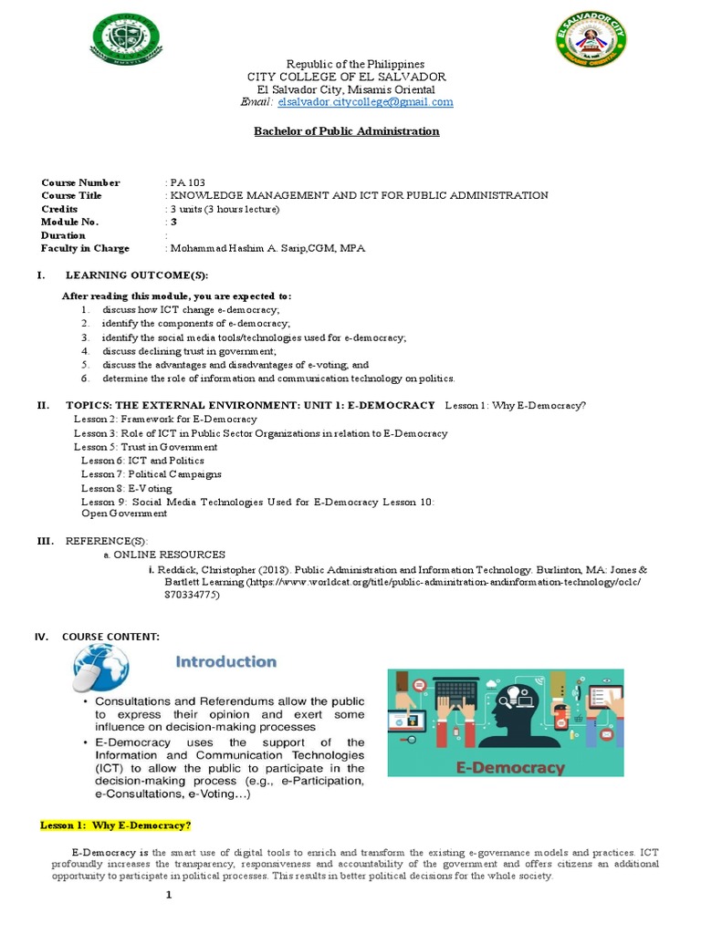 Module 2 Unit 1 Week 34 Pdf Educational Technology Electronic Voting 