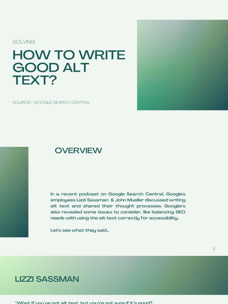 How To Write Good Alt Text? | PDF | Search Engine Optimization ...