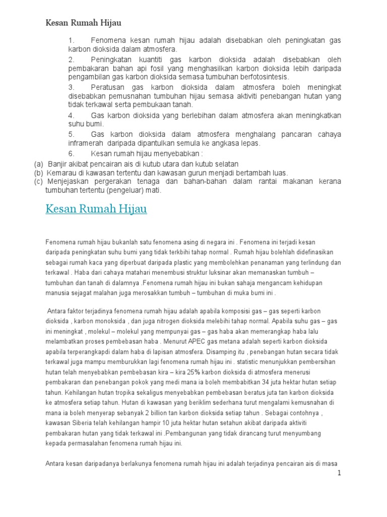 Kesan Rumah Hijau | PDF | Griya & Taman
