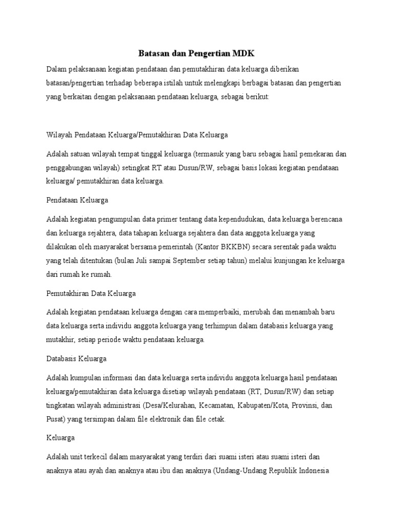 Tahapan Keluarga BKKBN (Ikk | PDF