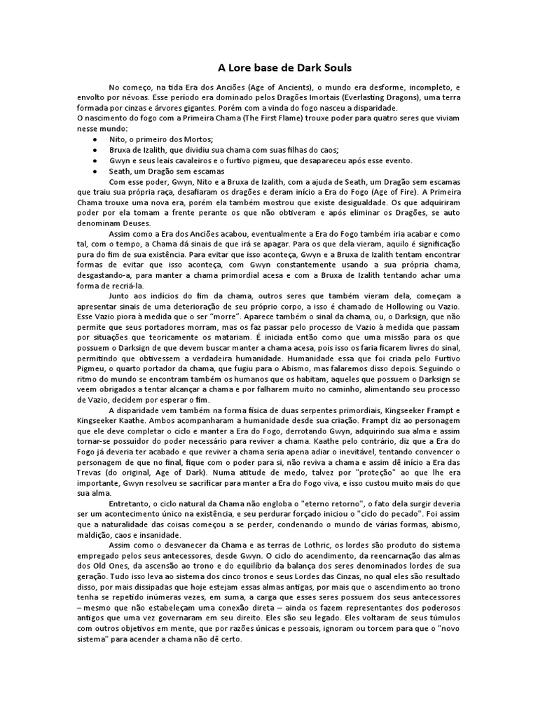 A Lore Base de Dark Souls | PDF | Dragão | Alma