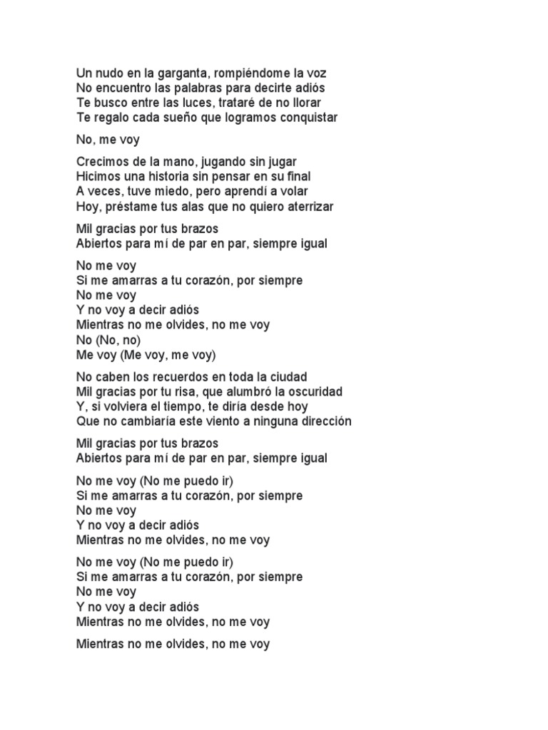 Letra Cancion | PDF