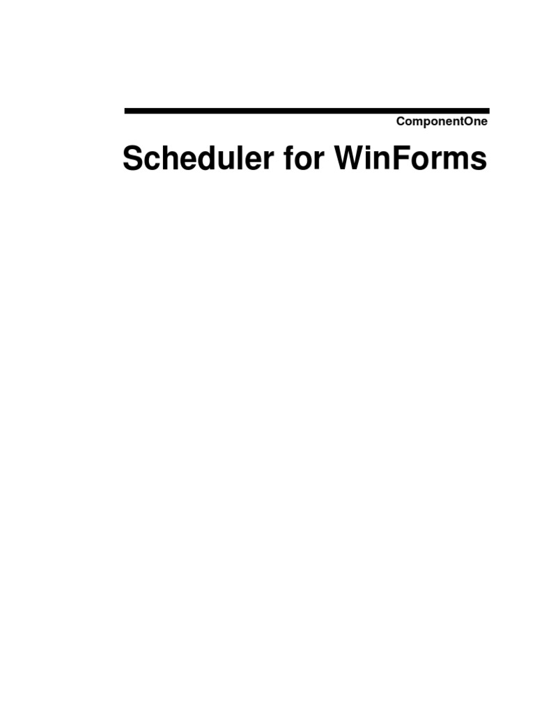 ComponentOne. Scheduler For WinForms | PDF | Databases | Computer Engineering
