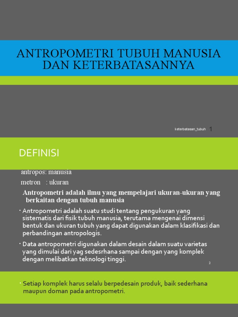 23 Antropometri Dan Keterbatasan Tubuh Manusia 1 Pdf