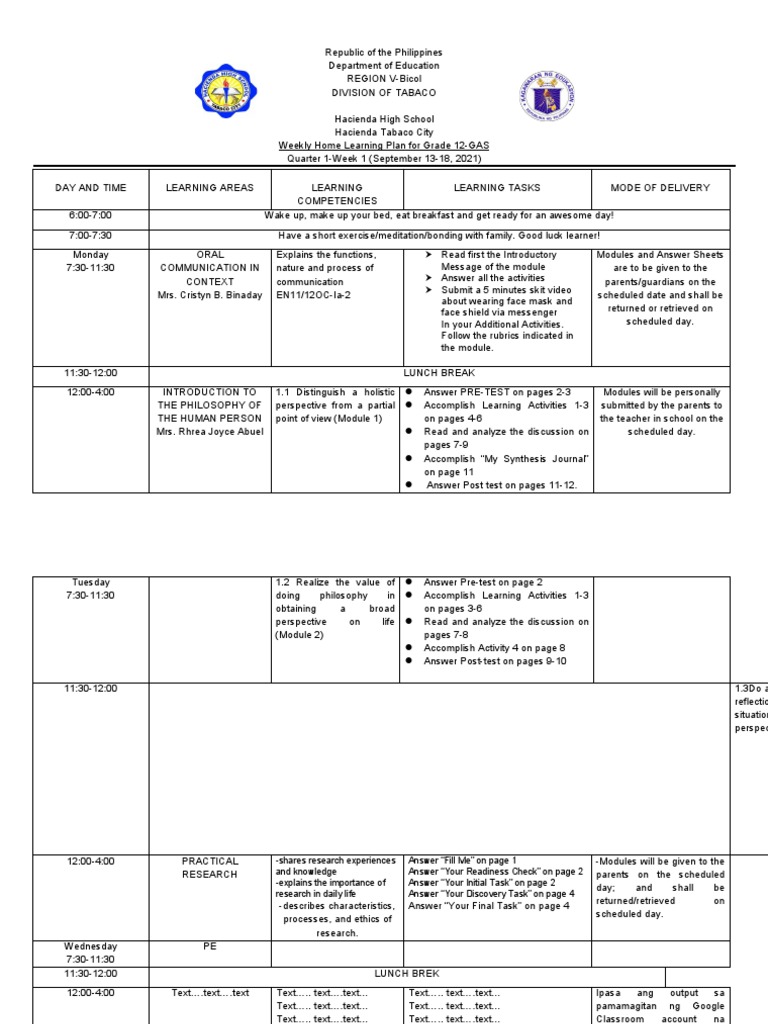 WHLP | PDF | Learning | Teachers