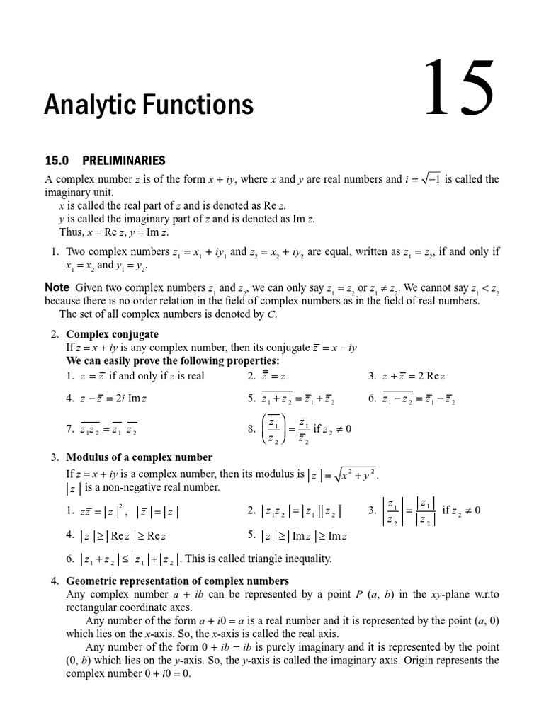 Unit 4 Analytic Functions | PDF | Holomorphic Function | Function (Mathematics)