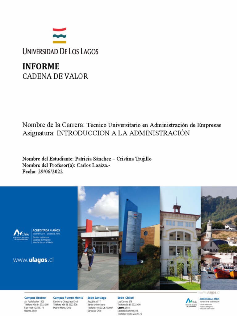 Informe Intro - Cadena de Valor | PDF | Cadena de valor | Ventaja competitiva