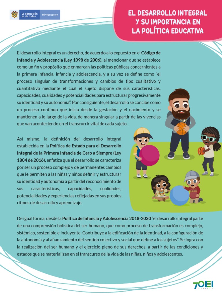 Desarrollo Integral | PDF | Educación de la primera infancia | Adolescencia