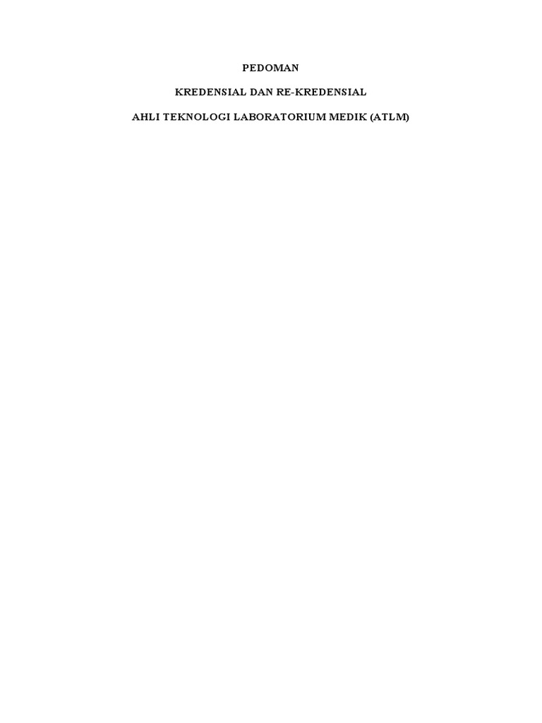Kredensial dan Rekredensial ATLM | PDF