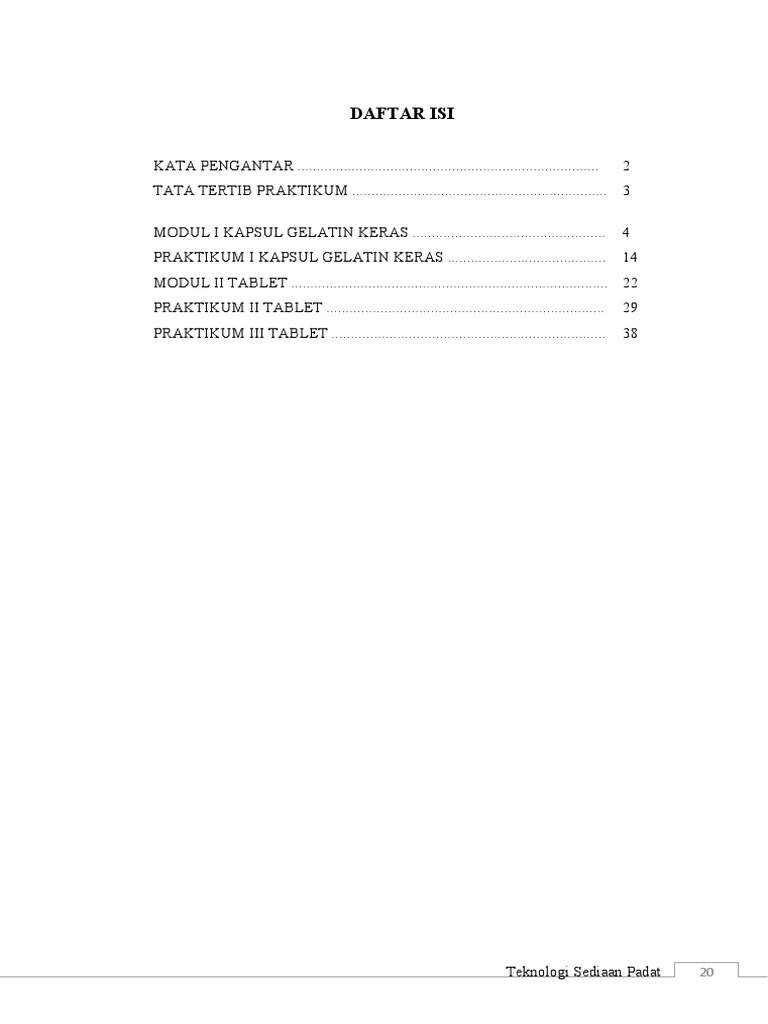 Modul Praktikun Sediaan Padat d3 Farmasi | PDF