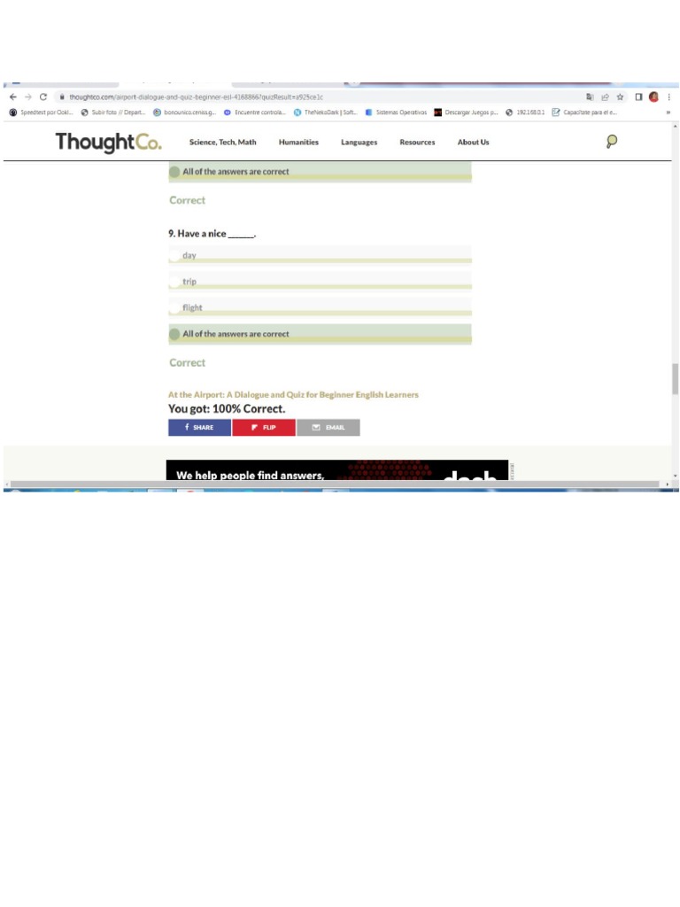 Andres-Angie-At The Airport Dialogue and Quiz | PDF