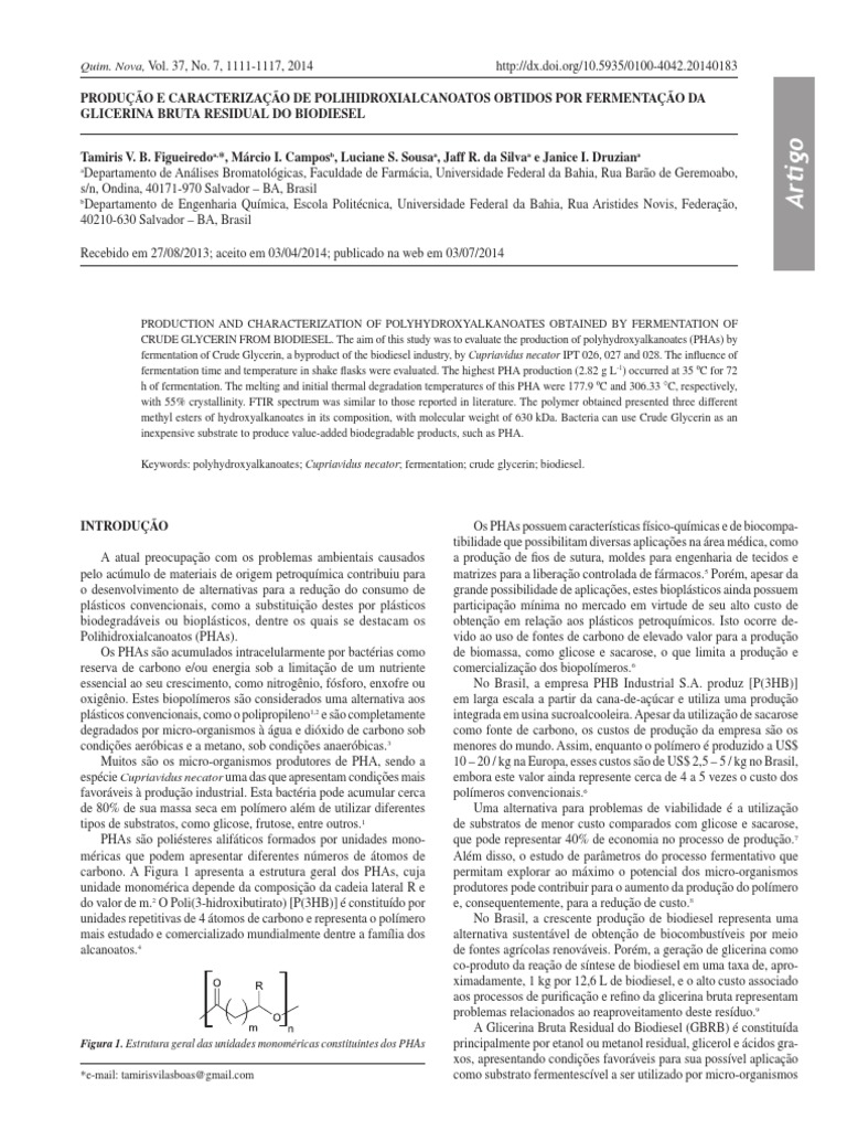 Produção de PHA Por GBDB | PDF | Polímeros | Biodiesel