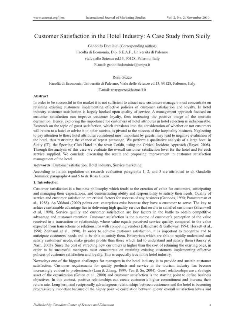 Customer Satisfaction Hotel | PDF | Customer Satisfaction | Customer ...