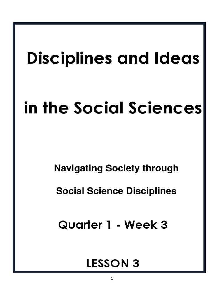 Lesson 3 - Discipline and Ideas in Social Sciences | PDF | Social ...