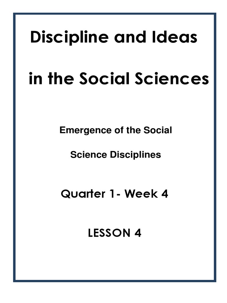 Lesson 4 - Discipline and Ideas in Social Sciences | PDF
