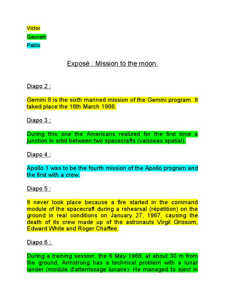 Texte Apollo 11 Exposé | PDF