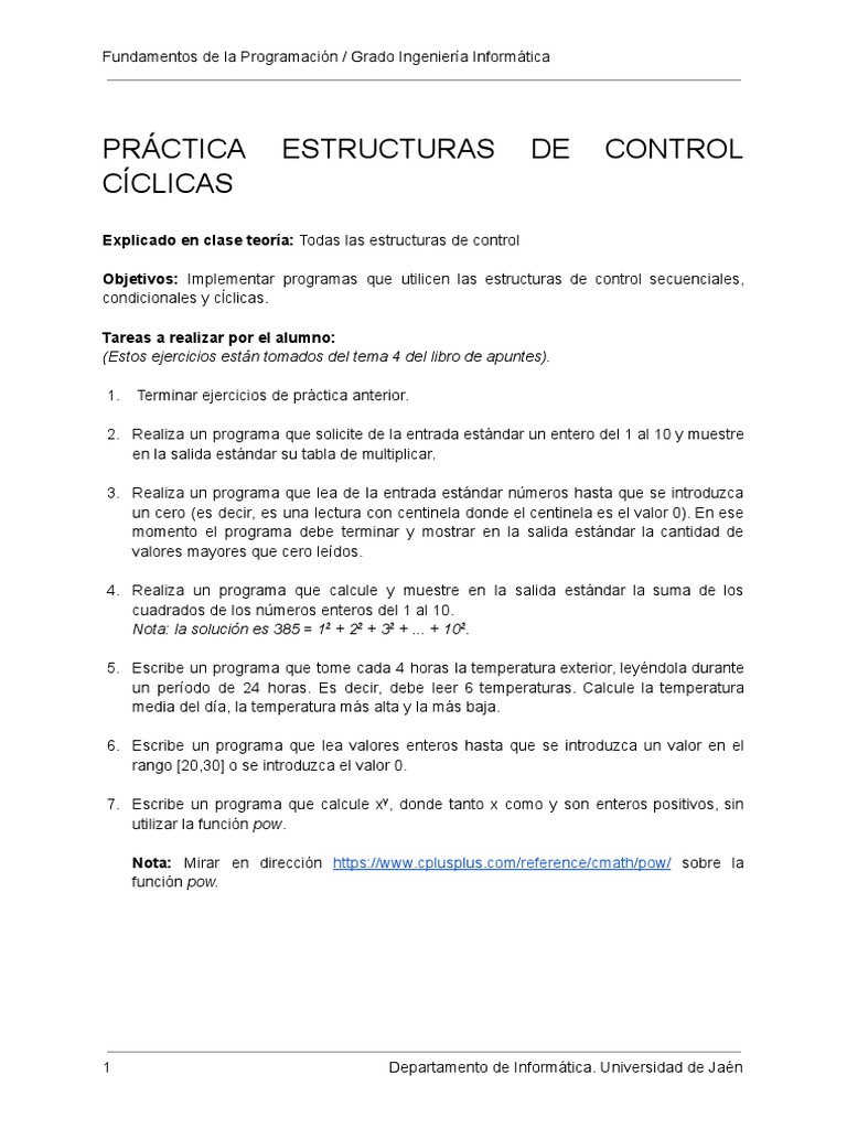 C Estructuras Cíclicas | PDF | División (Matemáticas) | Matemáticas