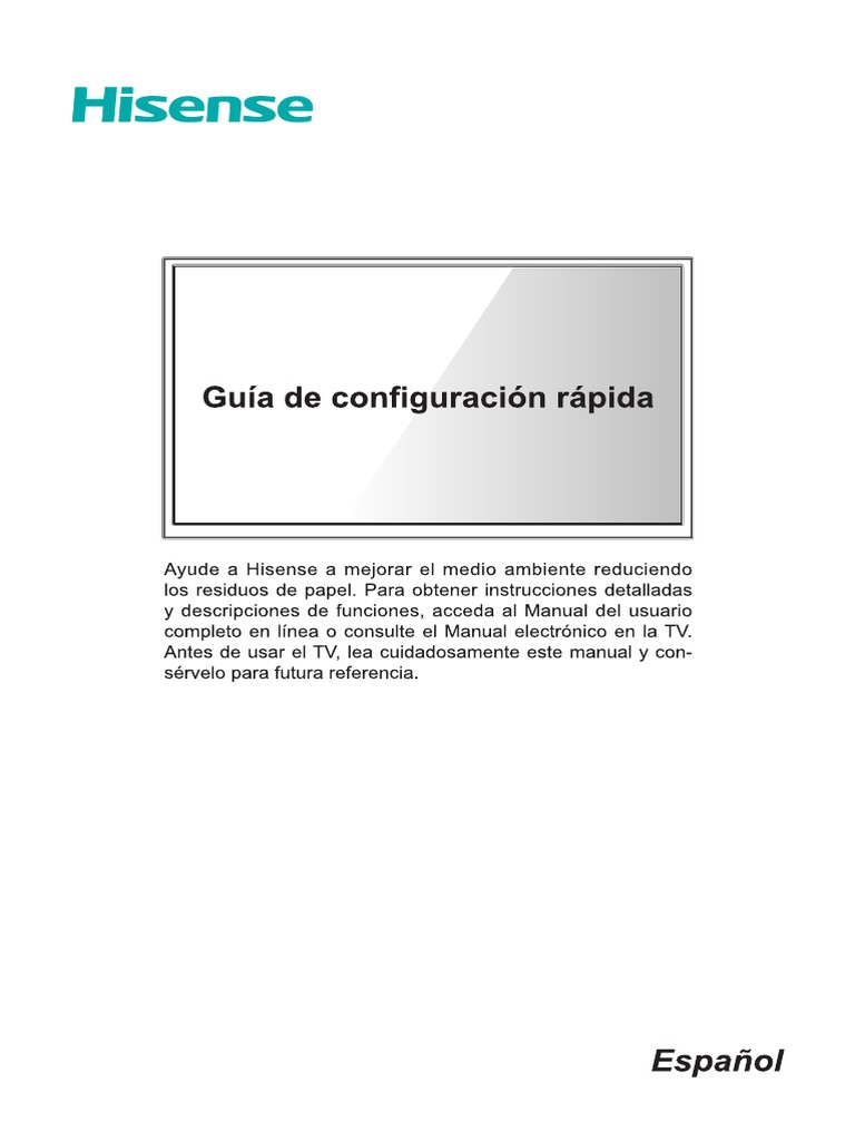 HU40E5600FFWV - Hisense Quick Guide | PDF