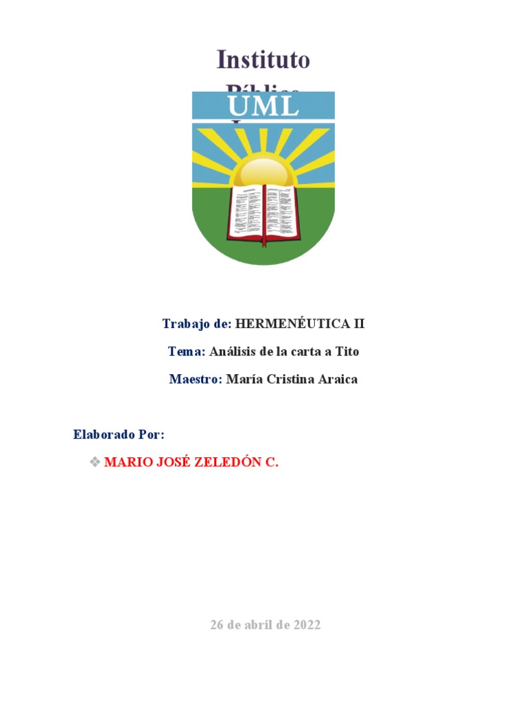 Análisis de la Carta a Tito | PDF | Pablo el apóstol | Bernabé